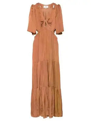 Ba&sh Cut-out Tiered Maxi Dress - Brown