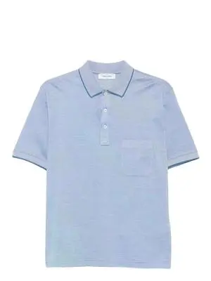 GRAN SASSO Pocket Cotton Polo Shirt - Blue