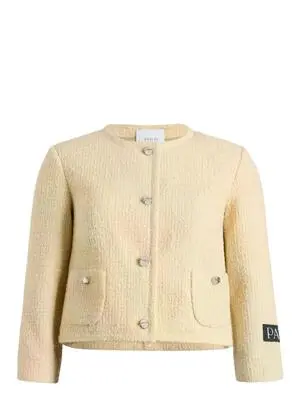 Patou Collarless Tweed Jacket - Neutrals