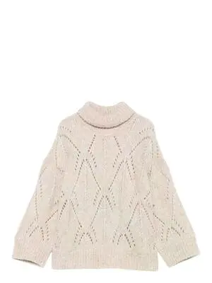 Peserico Diamond-pattern Knit Turtleneck - Neutrals