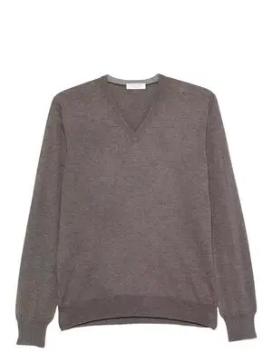GRAN SASSO V-neck Wool Sweater - Brown