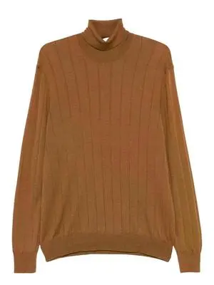 GRAN SASSO Wool-blend Turtleneck Sweater - Brown
