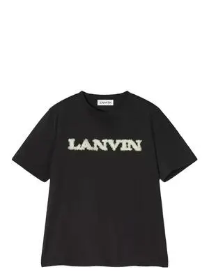 LANVIN Logo-embellished Cotton T-shirt - Black