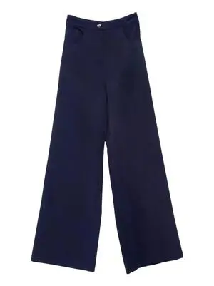 Patrizia Pepe Elasticated-waist Wide Leg Trousers - Blue