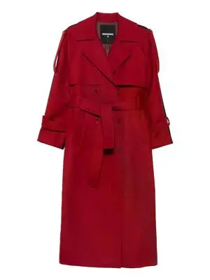 Patrizia Pepe Double-breasted Wool Trench Coat - Red