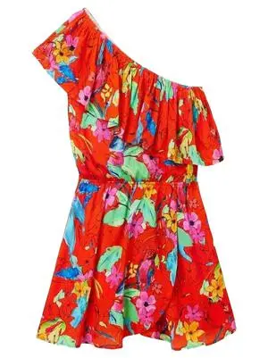 DESIGUAL One-Shoulder Ruffled Mini Dress
