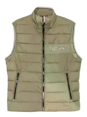 BOSS Quilted Panelled Gilet - Green