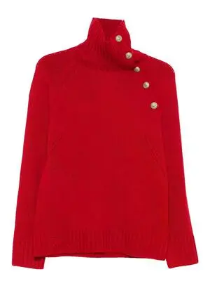 Zadig&Voltaire High-neck Sweater With Button Details - Red