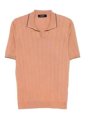 GRAN SASSO Ribbed Polo-collar T-shirt - Pink