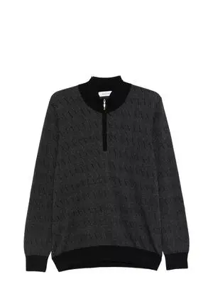 GRAN SASSO Virgin Wool Half-zip Sweatshirt - Black