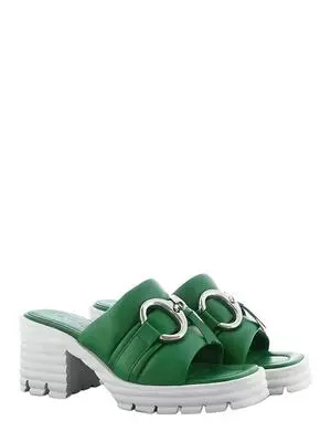 KENNEL&SCHMENGER Square-toe Block-heel Sandals - Green