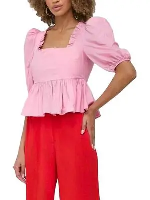 CUSTOMMADE Puff-sleeve Top - Pink