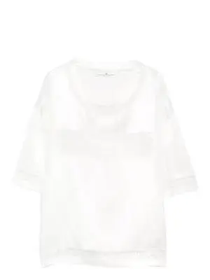 Ermanno Scervino Lace-trimmed Silk Top - White