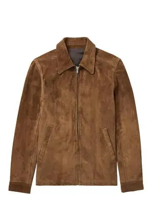 Rick Owens Brad Suede Bomber Jacket - Brown