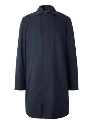 Zegna Twill Longline Coat - Blue