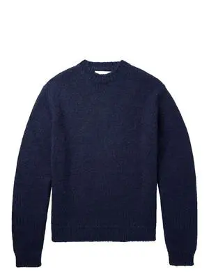 JIL SANDER Alpaca-blend Ribbed Knit Sweater - Blue