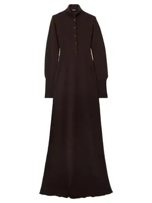 TOM FORD Turtleneck Cashmere Maxi Dress - Brown