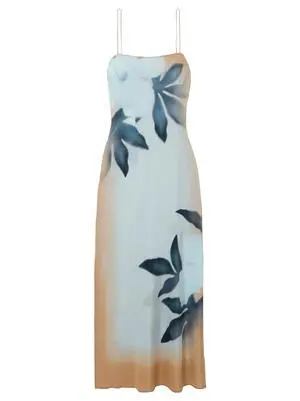 SIR. Floral-print Silk Maxi Dress - Blue