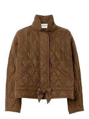 MARANT ETOILE Zakiane Tie-detailed Quilted Jacket - Brown