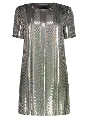 Alberta Ferretti Sequin-embellished Mini Dress - Silver