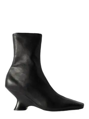 Dries Van Noten Leather Ankle Boots - Black