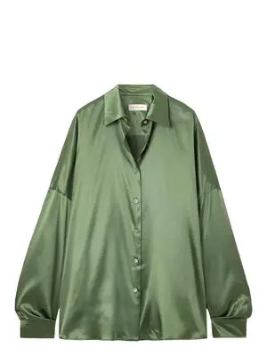 DRIES VAN NOTEN Casia Oversized Silk-Satin Shirt