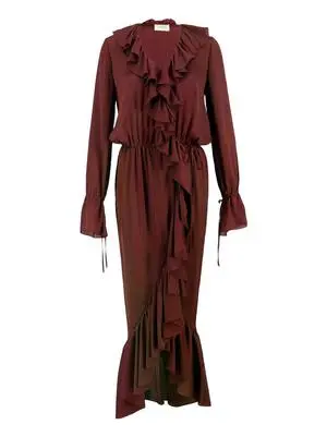 Saint Laurent Silk Dress - Red