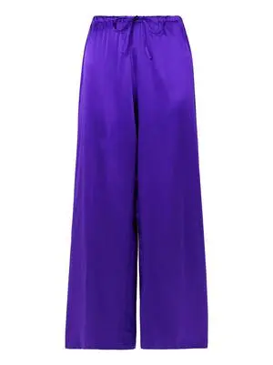 Dries Van Noten Silk-blend Satin Straight-leg Pants - Purple