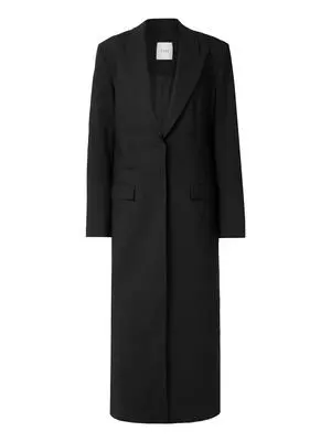 ESSE STUDIOS Classico Recycled-crepe Coat - Black