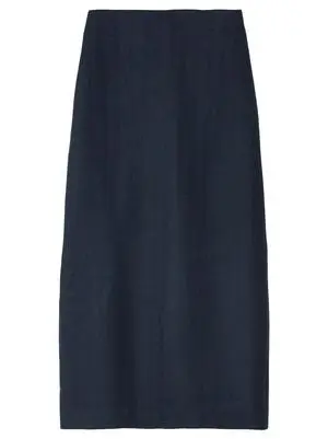 BLAZÉ MILANO Sussex Herringbone Wool Midi Skirt