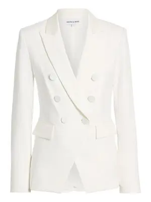 Veronica Beard Miller Dickey Double-breasted Crepe Blazer - White