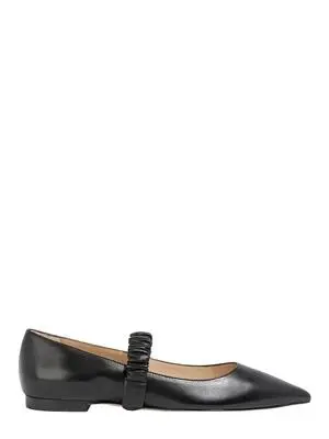STUART WEITZMAN Maxine Leather Point-toe Flats - Black
