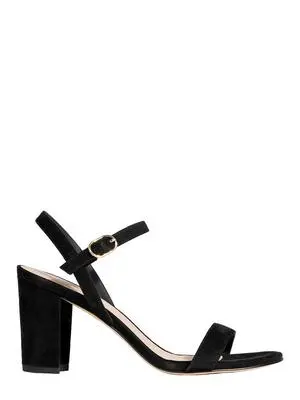 STUART WEITZMAN Dancer 75 Suede Sandals - Black