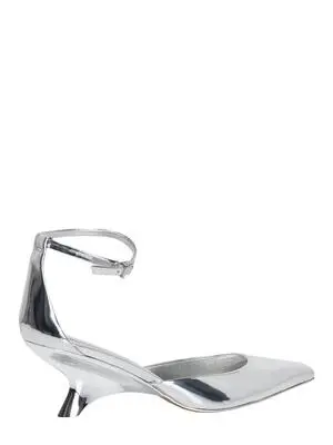 Simkhai Vixen Metallic Patent Leather Wedge Pumps Silver