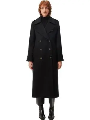 GOBI MONGOLIAN CASHMERE Double-Breasted Cashmere Coat Black