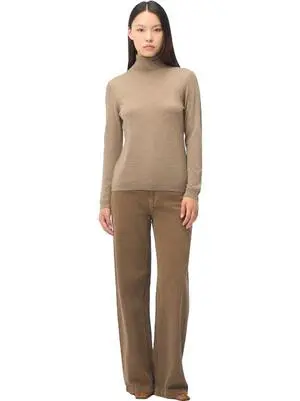GOBI MONGOLIAN CASHMERE Cashmere Silk Turtleneck Sweater - Taupe