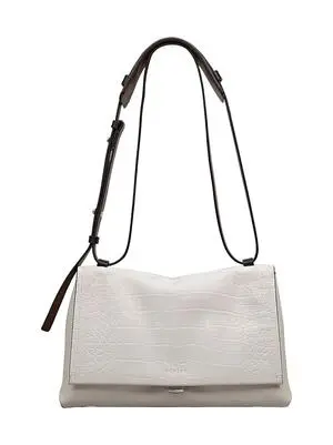 RADLEY Mercer Street Faux Croc Flapover Shoulder Bag - Snow