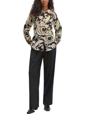 PEDRO DEL HIERRO Floral Print Button Down Shirt - Black