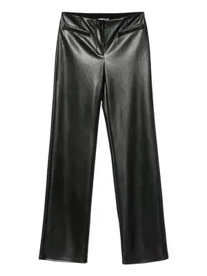 Patrizia Pepe Coated Flare Trousers - Black