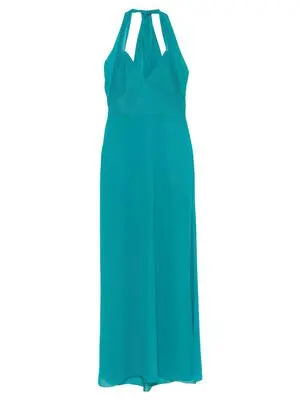 Patrizia Pepe Pleated Crossover Maxi Dress - Green