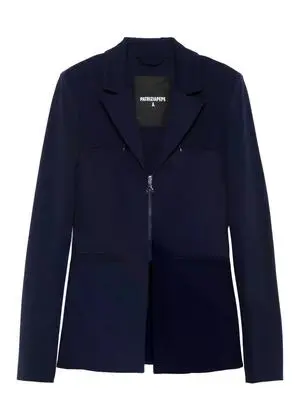 Patrizia Pepe Zip-front Notched Collar Jacket - Blue