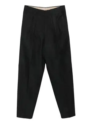 PT TORINO Pleated Cotton Trousers - Black