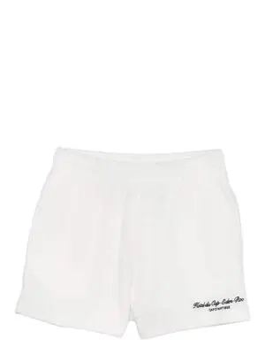 SPORTY & RICH Embroidered Cotton Shorts - White