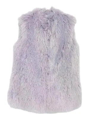 Patrizia Pepe Crew-neck Faux Fur Gilet - Purple