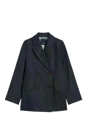 Max Mara Sara Double-breasted Denim Blazer - Blue