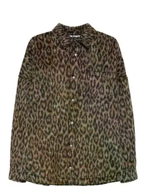 Palm Angels Leopard-print Button-fastening Overshirt - Brown
