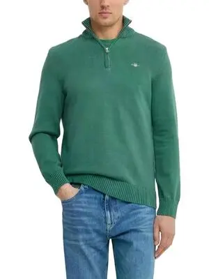Gant High-neck Half-zip Sweater - Green