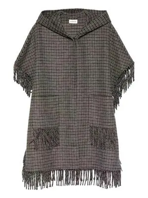 P.a.r.o.s.h Hooded Fringed Coat - Grey