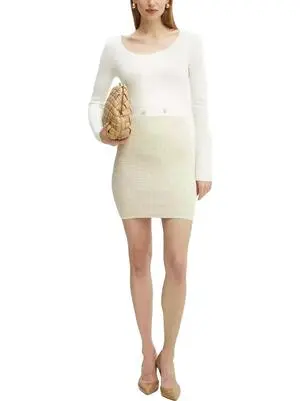 Guess Pearl-button Knit Mini Dress - White