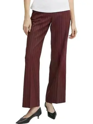 LA MANIA Pinstripe Pattern Trousers - Red